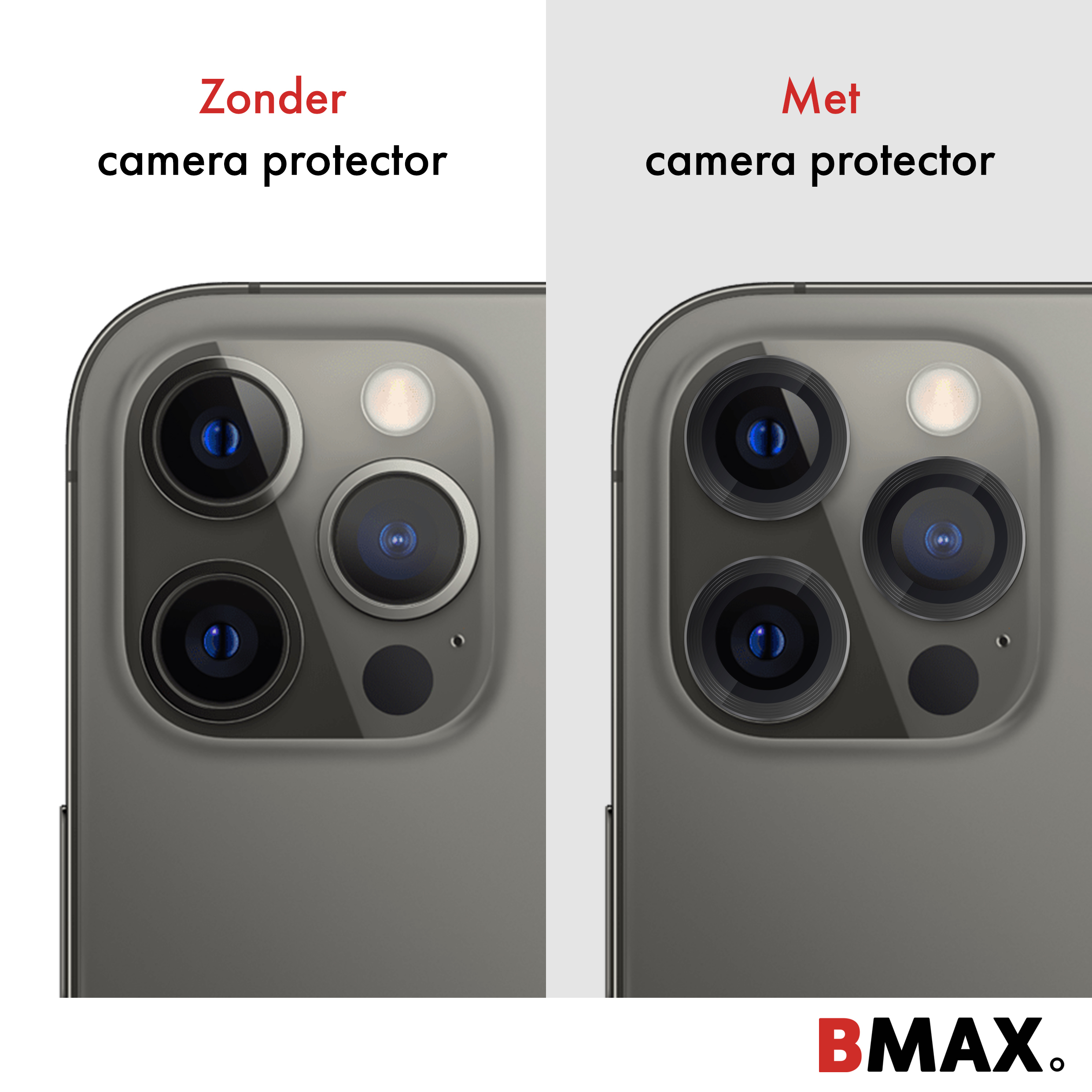 Camera lens protector iPhone 12 Pro Max kopen? | Zwart | BMAX
